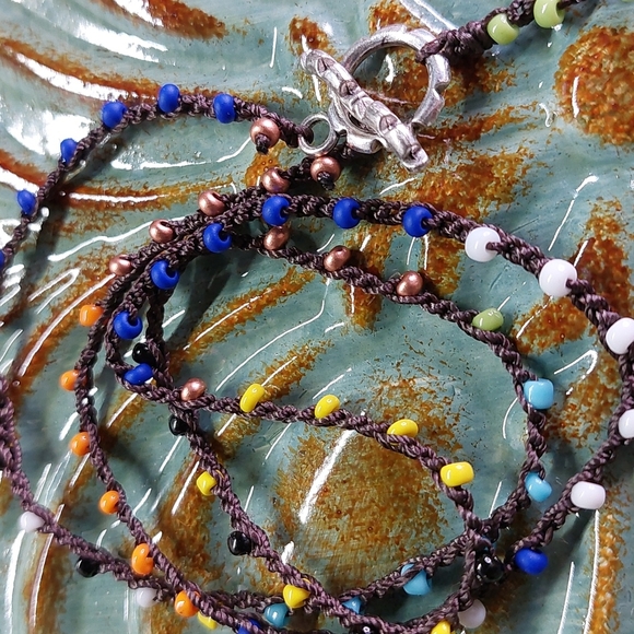 Hand Crafted | Jewelry | Hand Crafted Bohemian Bead Crocheted Necklace ...